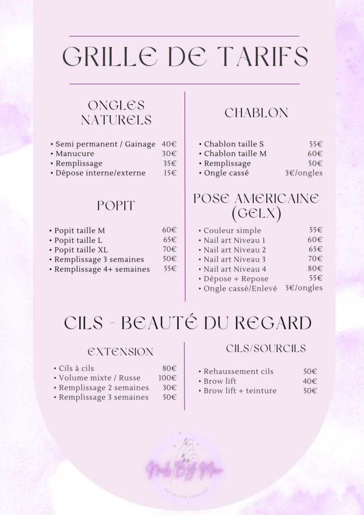 Les prestations - Nails BY Mew